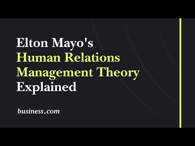 Basics of Human Relations Management Theory
